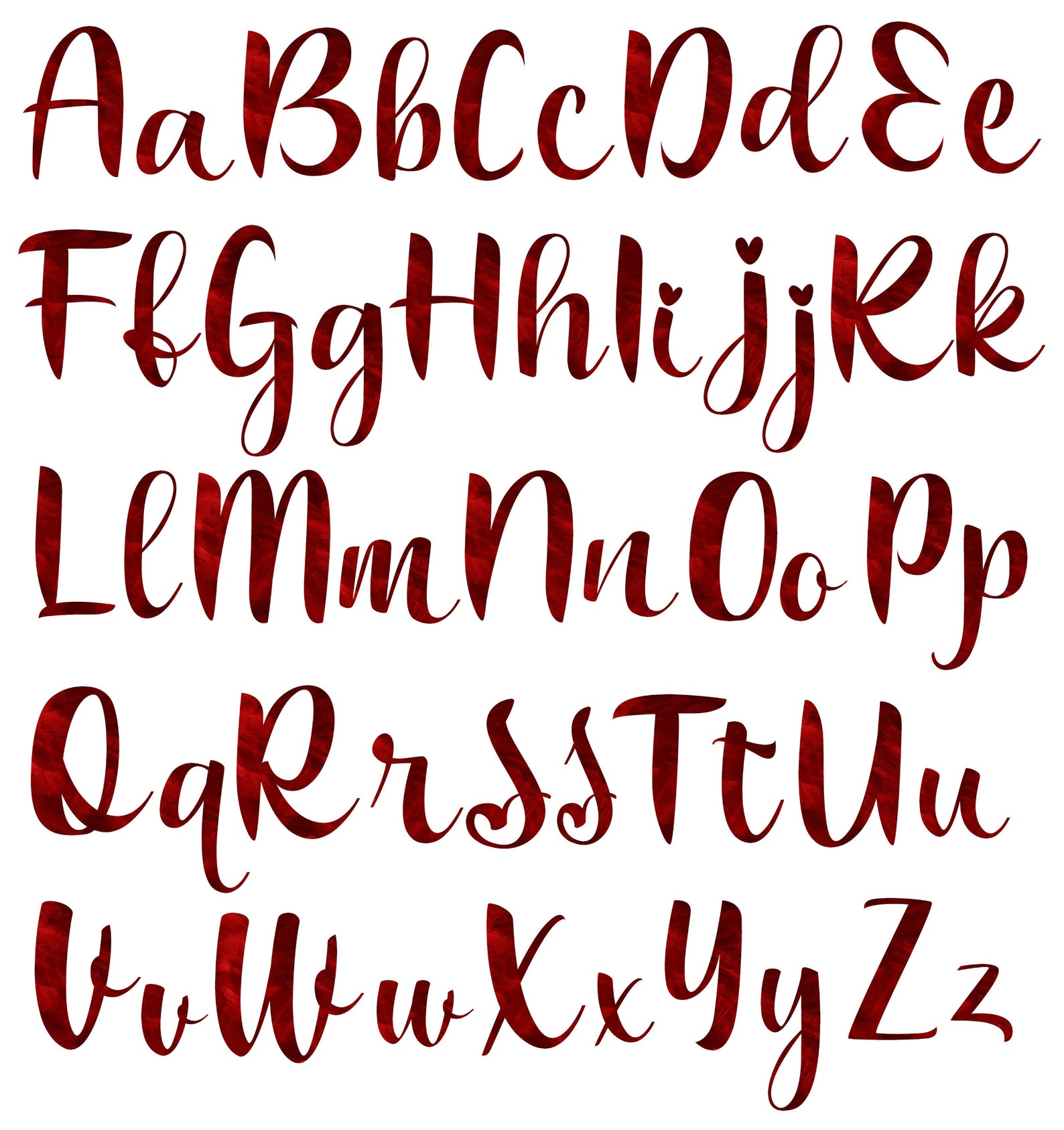 Red Watercolor Alphabet Clipart Watercolor Letters Digital | Etsy