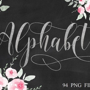 Chalkboard Alphabet Clip Art, Chalk Digital Clipart, Font, Letters ...