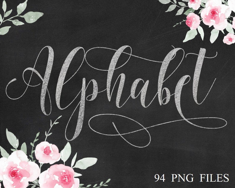 Chalkboard Alphabet Clip Art Chalk Digital Clipart Font - Etsy