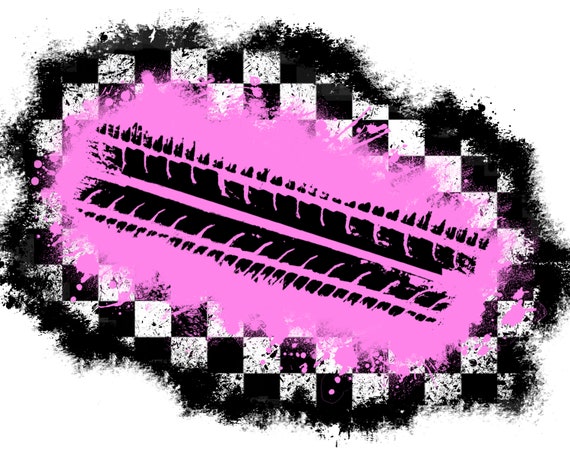 Background Checkered Flag Pink Tire Tracks Racing Distressed - Etsy