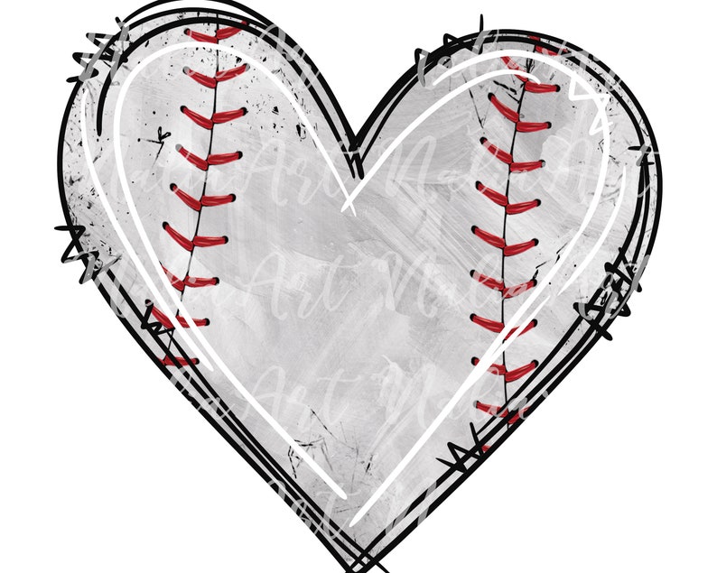 Heart Baseball Heart PNG Sport Heart Heart Watercolor - Etsy
