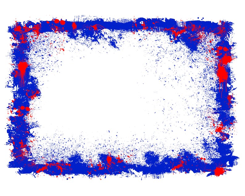 Frame Splatter Blue Red Background Printable Artwork - Etsy