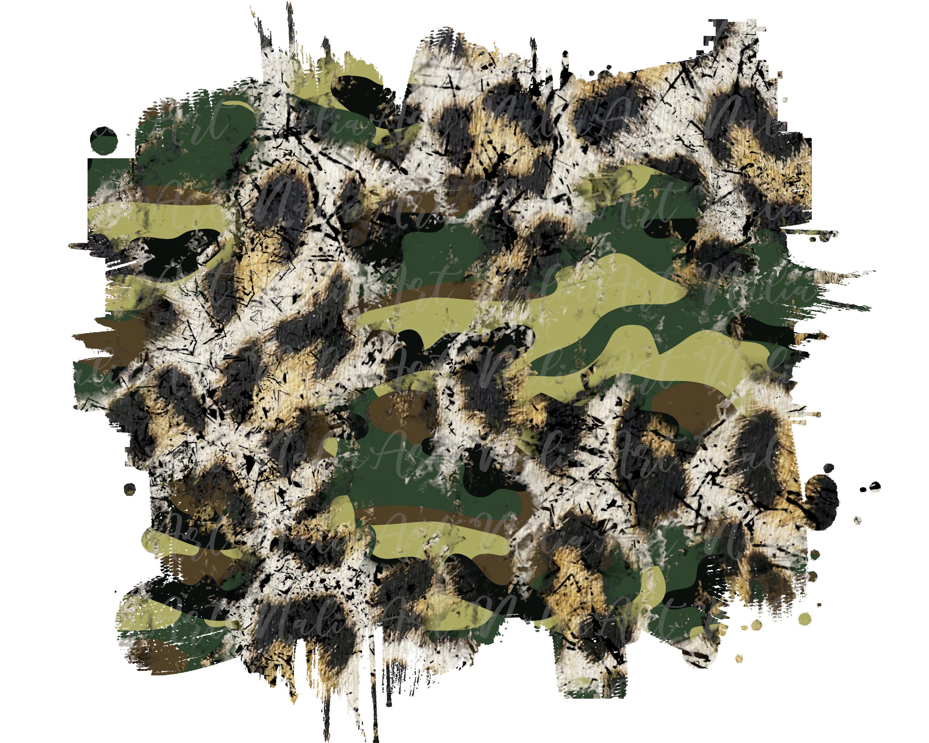 Background Leopard Camouflage Distressed Print Leopard - Etsy