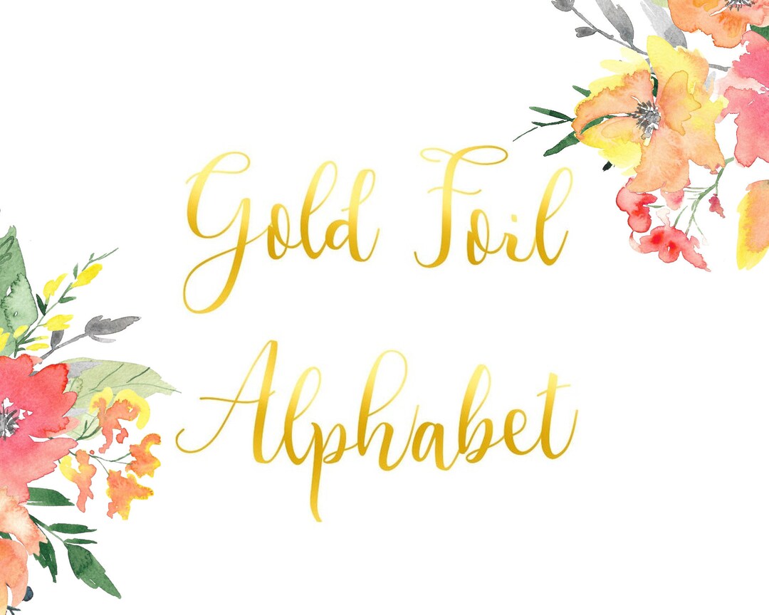 Gold Alphabet Clip Art Gold Foil Alphabet Digital Clipart - Etsy