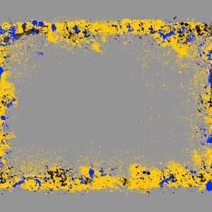Frame Splatter Yellow Blue Background | Printable Artwork | Splash ...