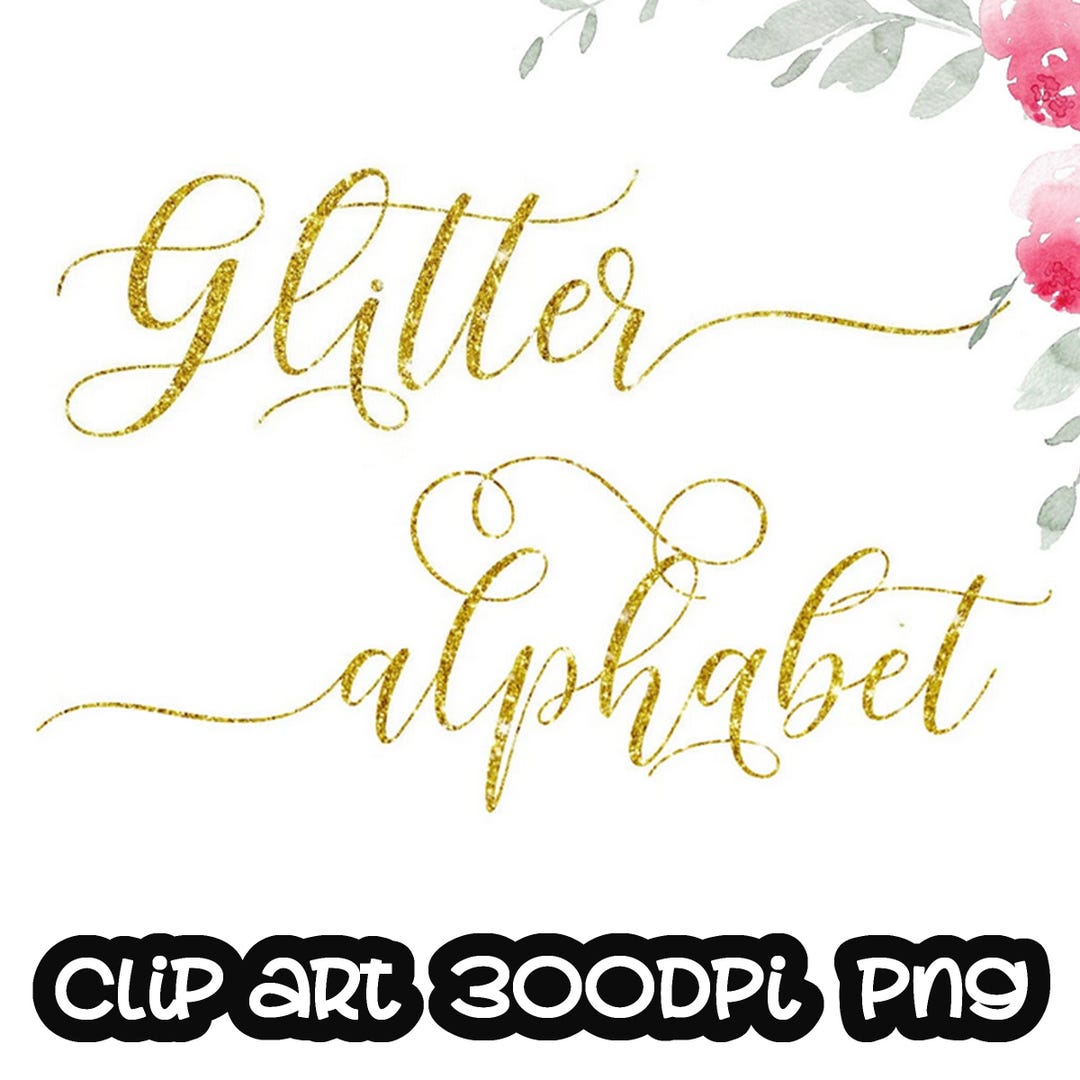 Gold Glitter Alphabet Clip Art, Gold Alphabet, Digital Clipart, Numbers ...