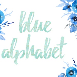 Blue Alphabet Clip Art Stars Confetti Digital Clipart - Etsy