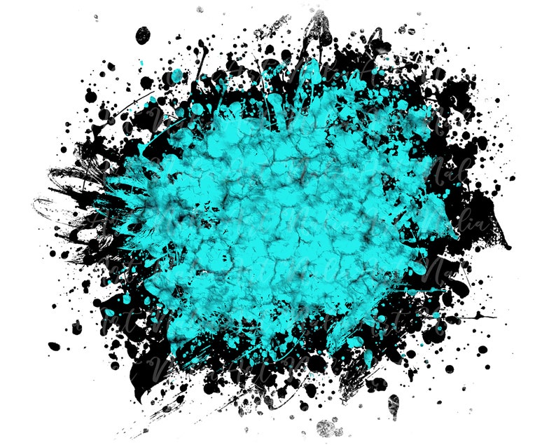 Background Turquoise Distressed Print Turquoise Grunge Splash Frame ...