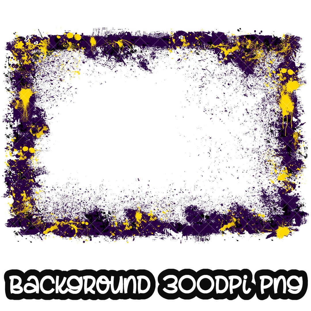 Frame Splatter Purple Yellow Background | Printable Artwork | Splash ...