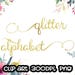 Gold Glitter Alphabet Clip Art, Gold Alphabet, Digital Clipart, Numbers ...