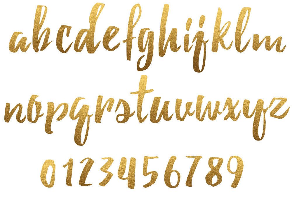 Gold Glitter Alphabet Clip Art, Gold Alphabet, Digital Clipart, Numbers ...
