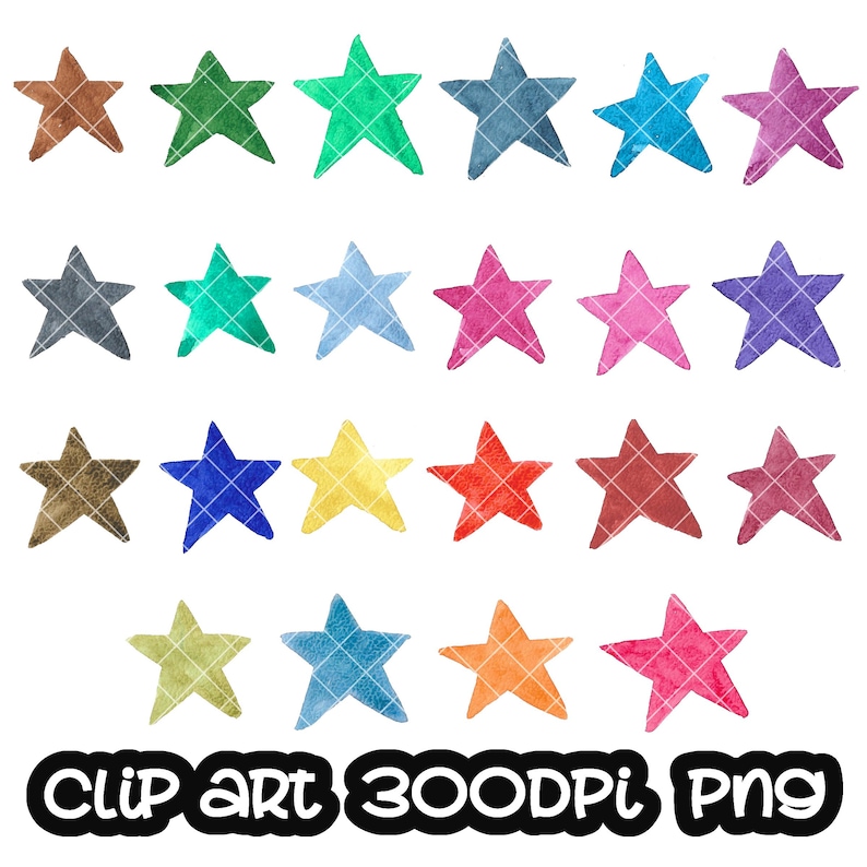 Stars Rainbow Clipart PNG Splash Clip Art Digital Download - Etsy