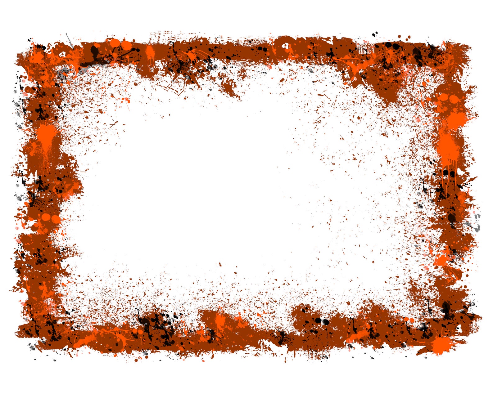 Frame Splatter Orange Background Printable Artwork Splash Frame Paint ...