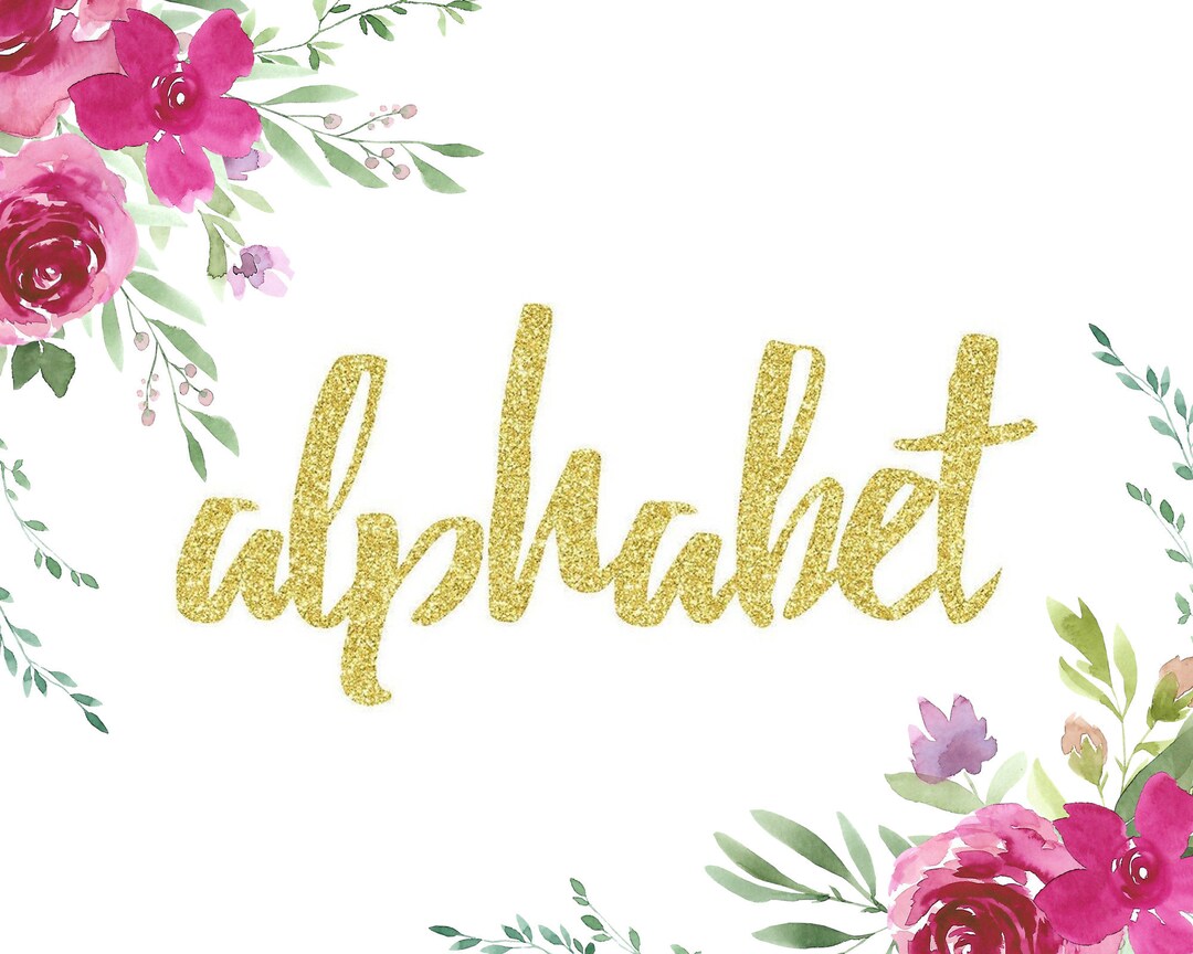 Gold Glitter Alphabet Clip Art, Gold Alphabet, Digital Clipart, Numbers ...