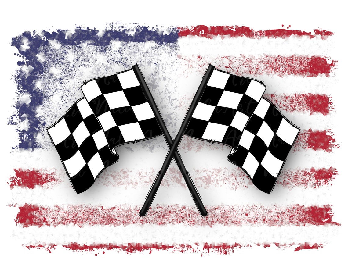Background USA Checkered Flag With Bleach Affect Distressed - Etsy