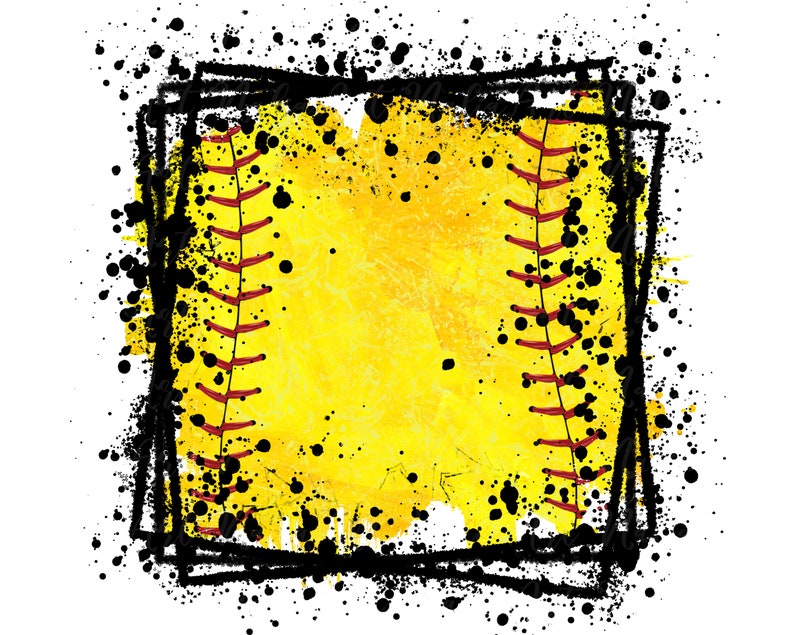 Background Softball Distressed Grunge Splash Frame - Etsy