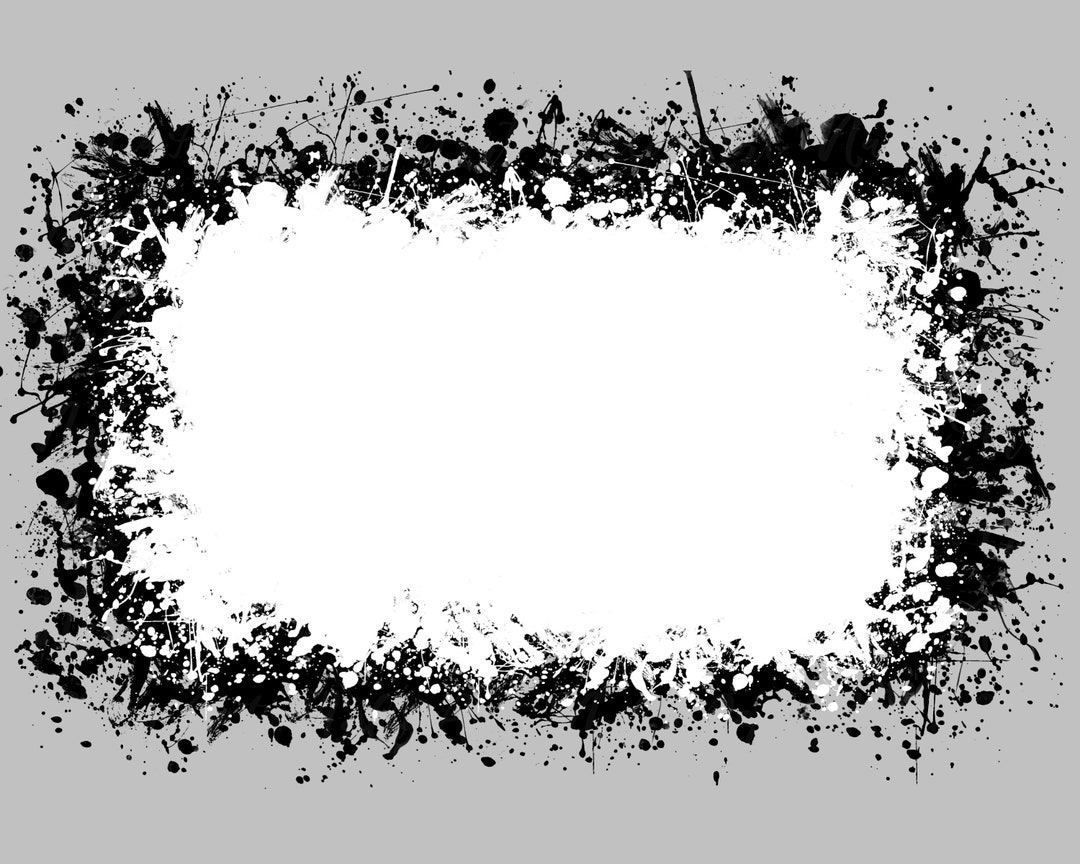 Background Paint Splatter White Black Splash Frame Splatter Background ...