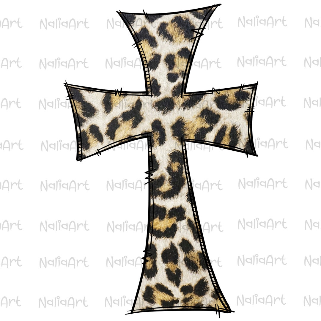 Cross Leopard Cross PNG Cheetah Cross Cross Watercolor Sublimation PNG ...