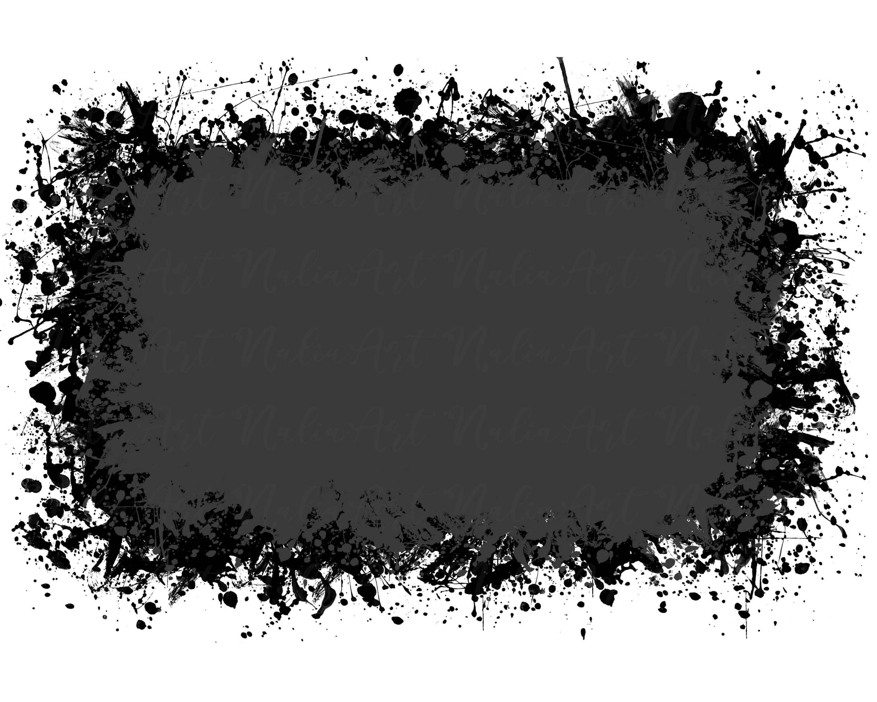 Black Paint Splatter Border