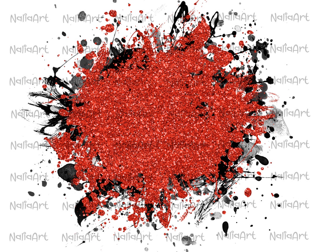 Background Paint Splatter Glitter Red Black Splash Frame Splatter ...