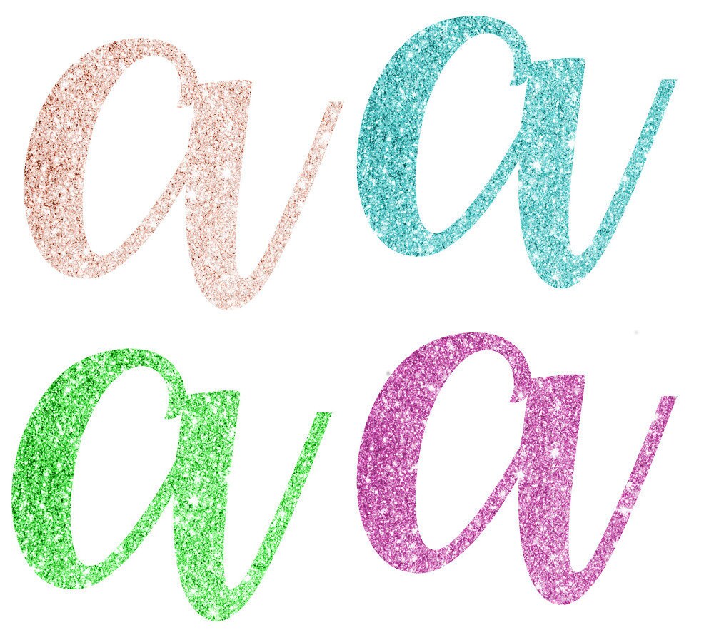 Glitter Alphabet Clip Art Pink Blue Green Purple Alphabet | Etsy