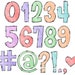 Doodle Letters Watercolor Clipart, Blue Green Pink Orange Letters Clip ...