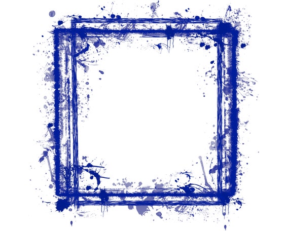 Frame Splatter Blue Background Printable Artwork Splash - Etsy