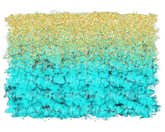 Turquoise And Gold Sparkle Background