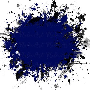 Background Paint Splatter Blue Black Splash Frame Splatter - Etsy