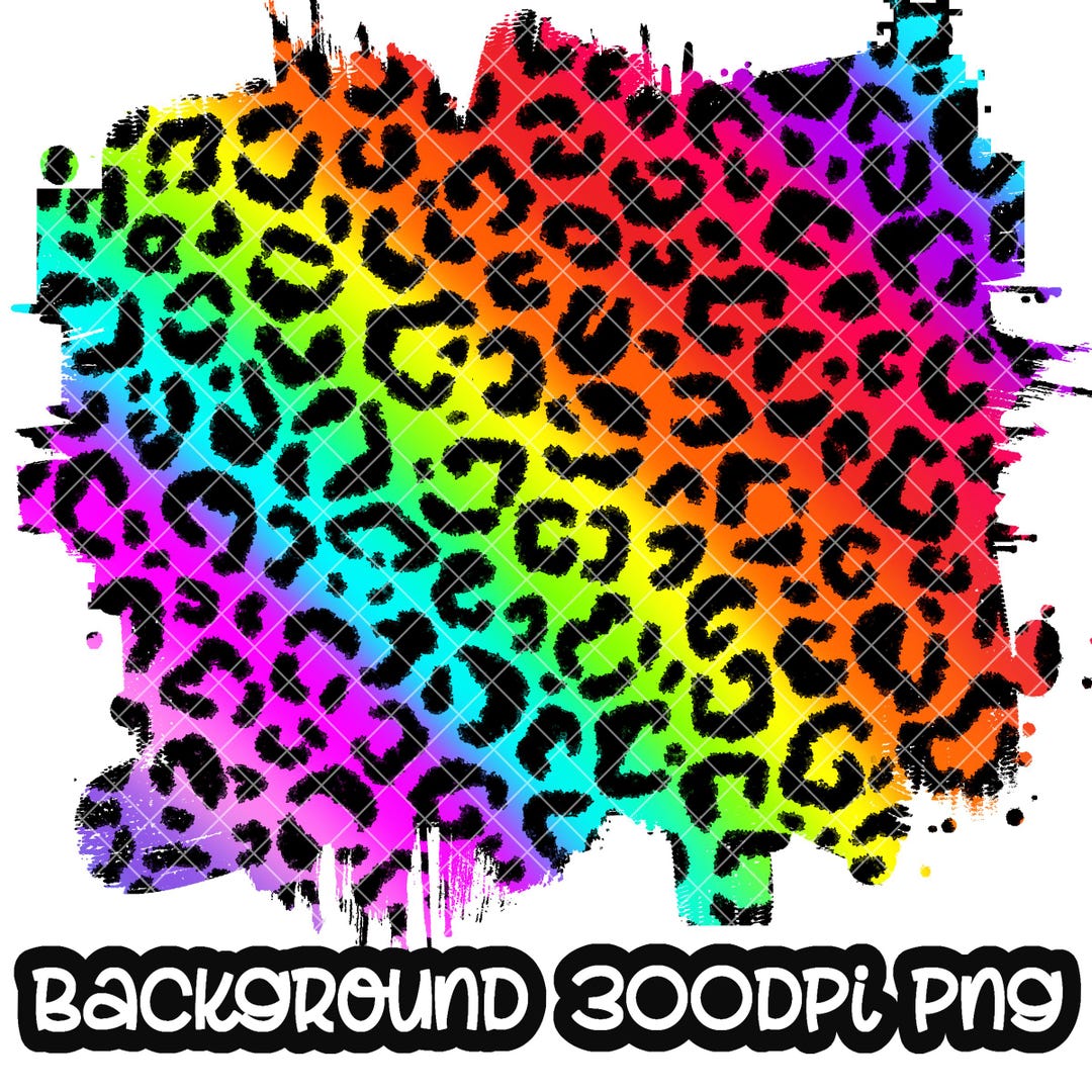 Background Leopard Rainbow | Distressed Print Leopard Grunge | Splash ...