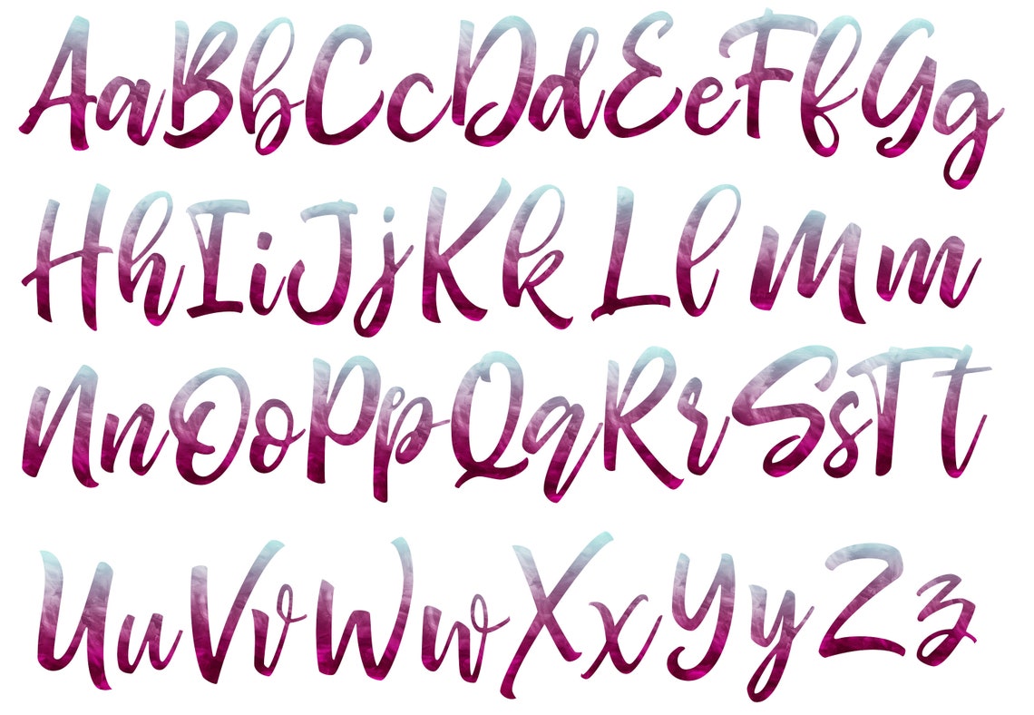 Ombre Watercolor Alphabet Clipart Watercolor Letters Digital - Etsy