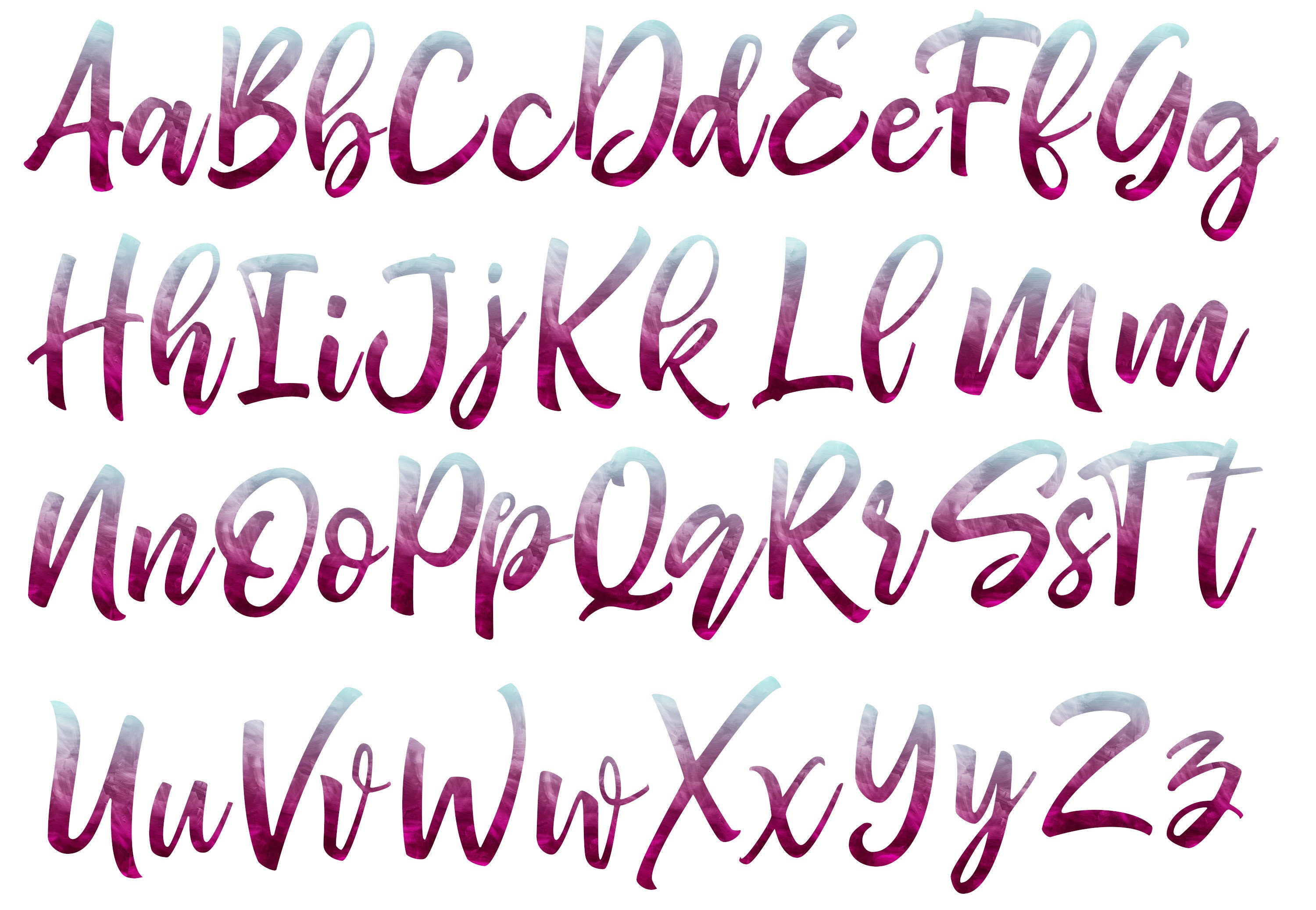 Ombre Watercolor Alphabet Clipart Watercolor Letters Digital - Etsy