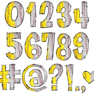 Softball Baseball Doodle Letters Clipart, Letters Clip Art, Sports ...
