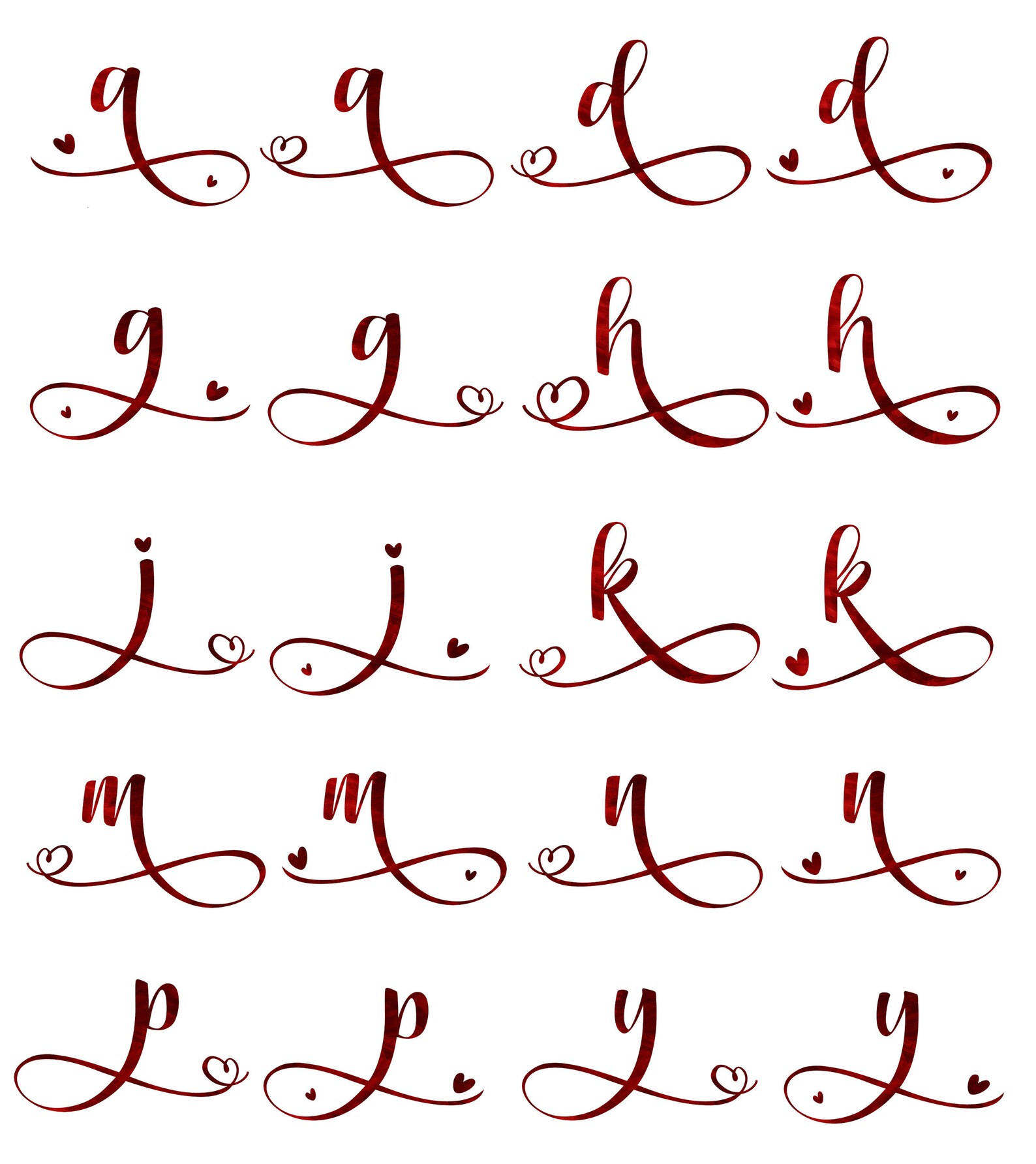 Red Watercolor Alphabet Clipart, Watercolor Letters, Digital Clipart ...