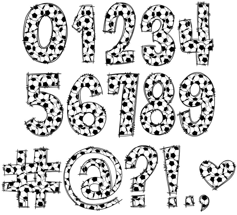 Soccer Doodle Letters Clipart Soccer Letters Clip Art Sports - Etsy