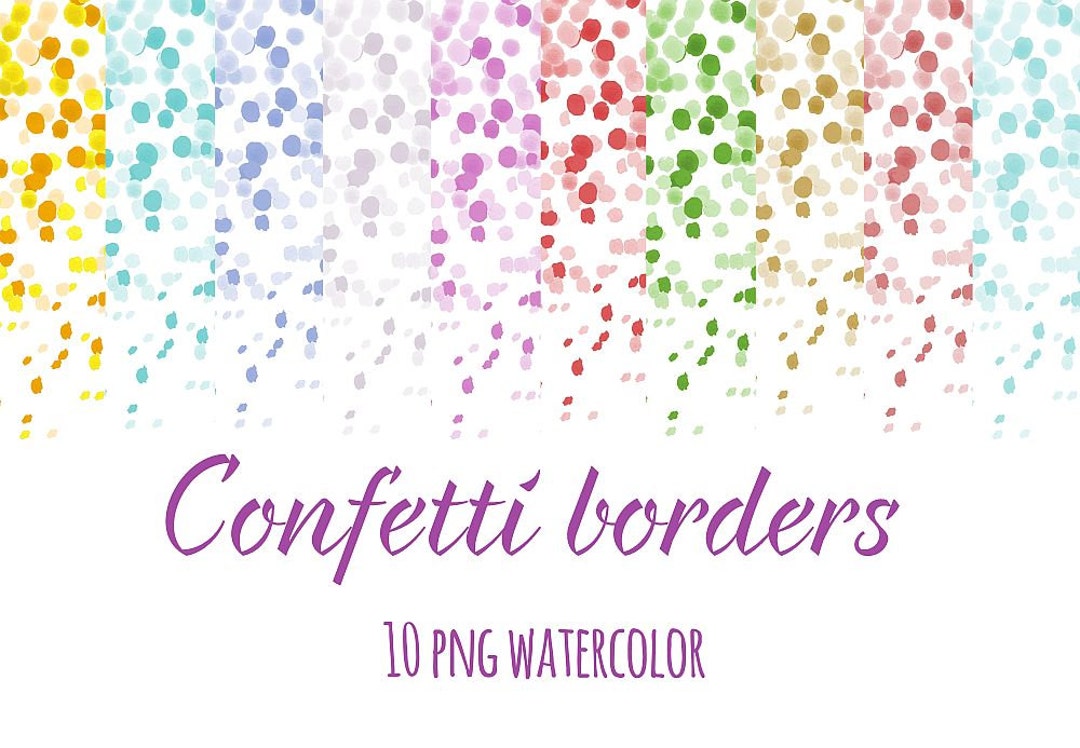 Digital Confetti,colorful Confetti Border, Confetti Clipart, Confetti ...