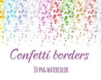 Digital Confetti, Confetti Border, Confetti Clipart, Confetti ...