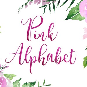 Pink Glitter Alphabet Clip Art, Pink Alphabet, Digital Clipart, Numbers ...