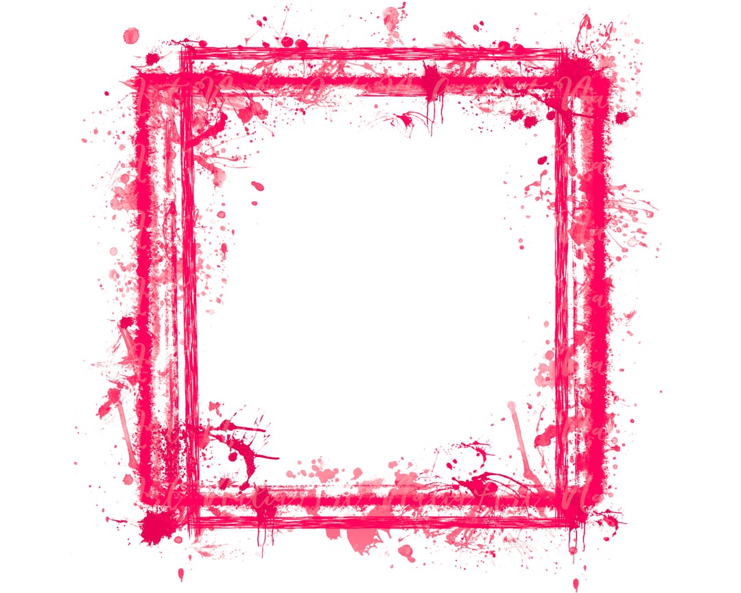 Frame Splatter Pink Background Printable Artwork Splash - Etsy