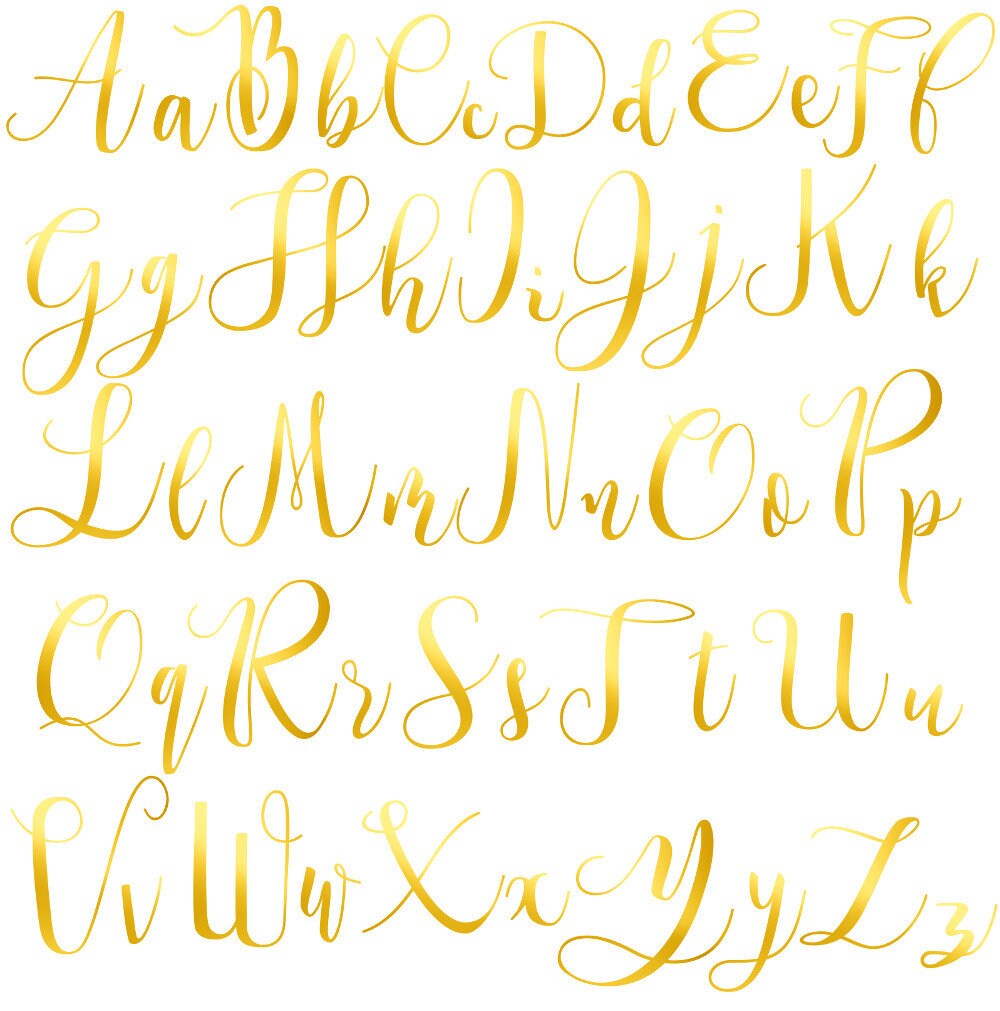 Gold Alphabet Clip Art Gold Foil Alphabet Digital Clipart | Etsy