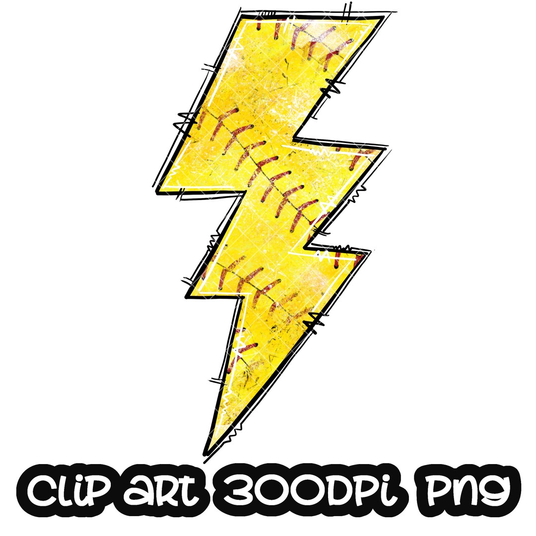 Lightning Bolt Softball PNG Sport Sublimation PNG - Etsy