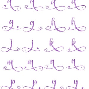 Purple Watercolor Alphabet Clipart, Watercolor Letters, Digital Clipart ...