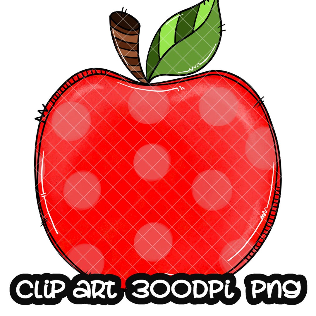 Teacher School Apple Sublimation Design PNG | Apple Hand Drawn ...