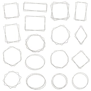 Silver Polygonal Frames Clipart, Silver Glitter Geometric Frame, Silver ...