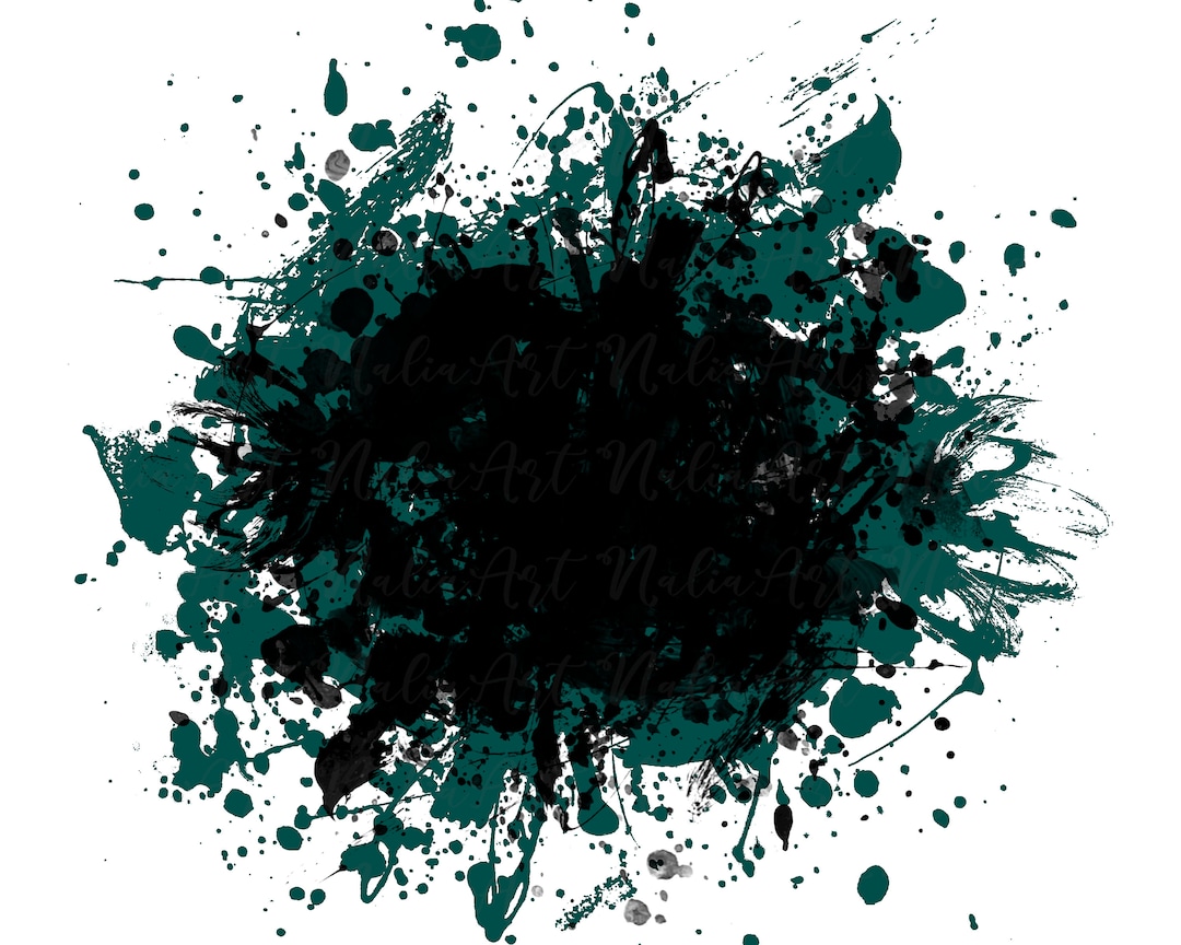 Background Paint Splatter Mint Black Splash Frame Splatter Background ...