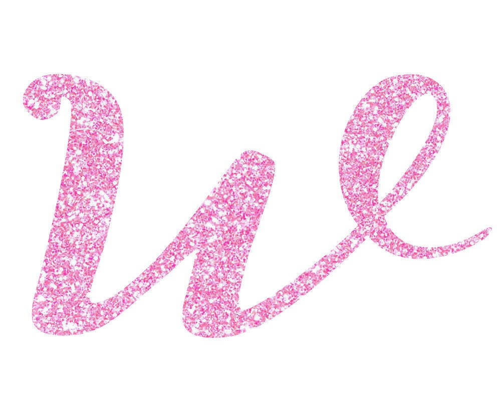 Pink Glitter Alphabet Clip Art Pink Alphabet Digital | Etsy