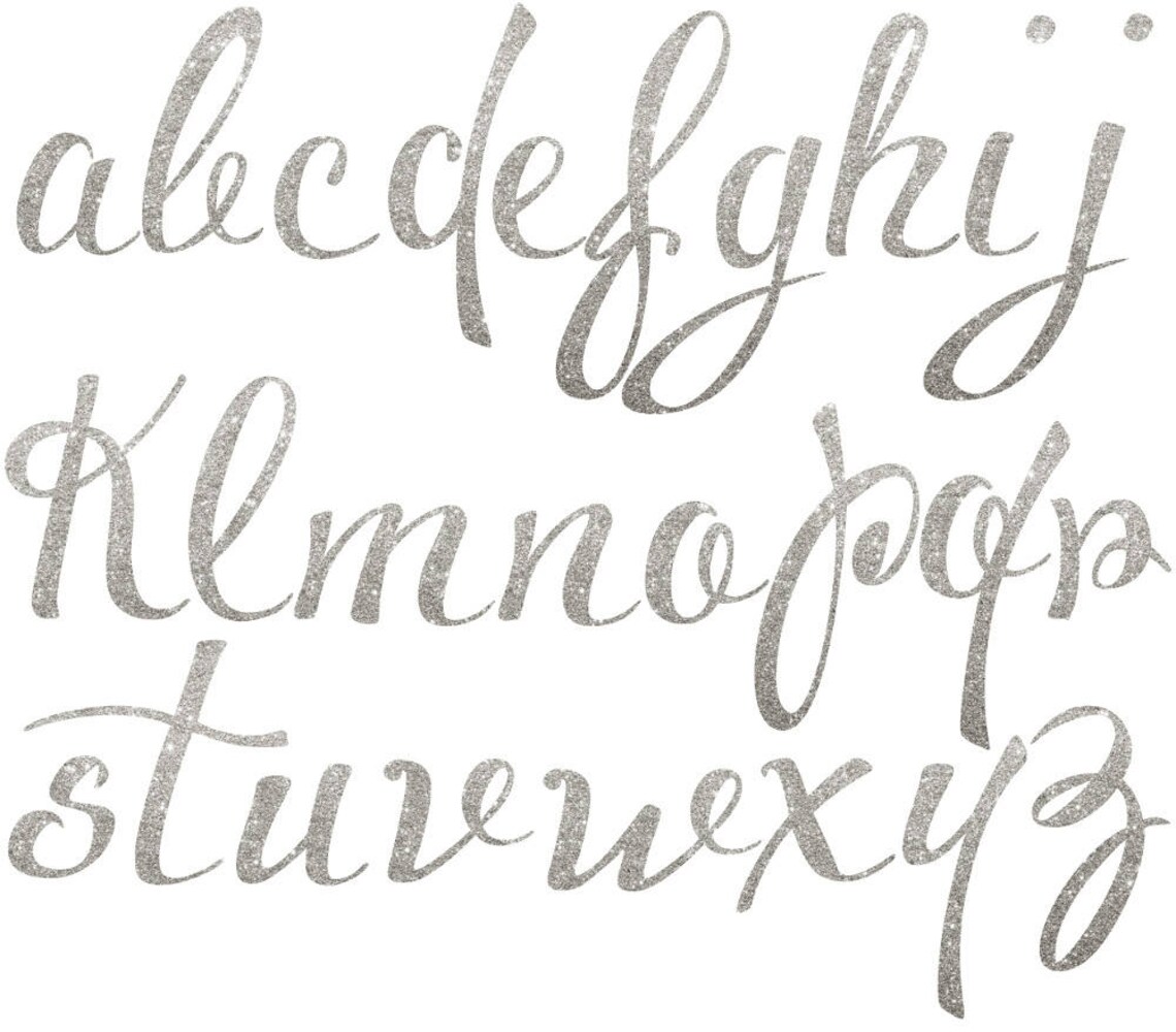 Silver Alphabet Clip Art Silver Glitter Alphabet Digital | Etsy