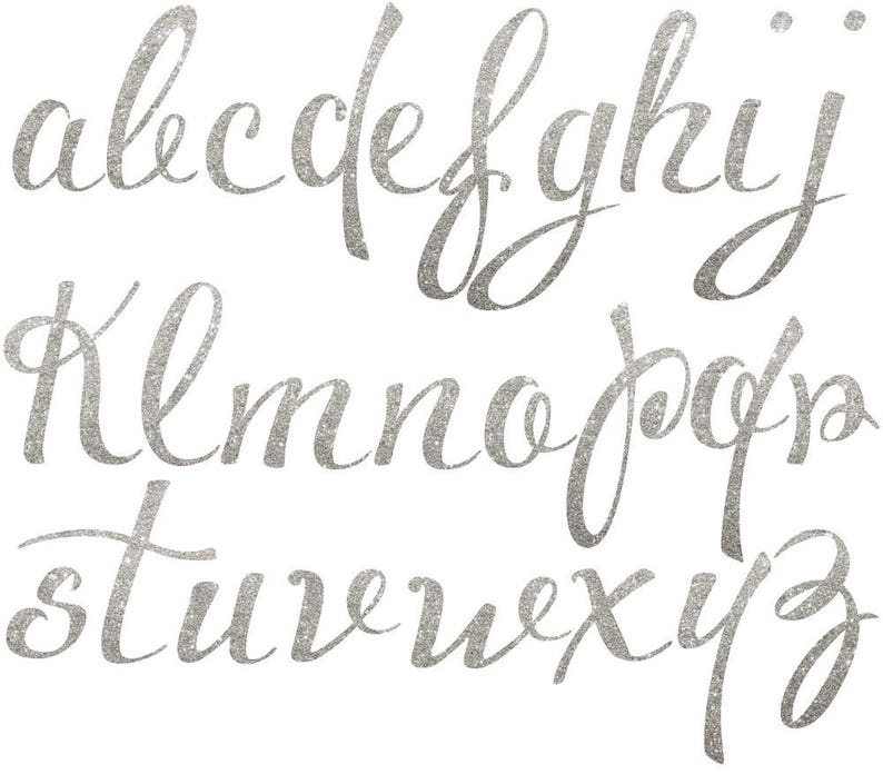 Silver Alphabet Clip Art, Silver Glitter Alphabet, Digital Clipart ...