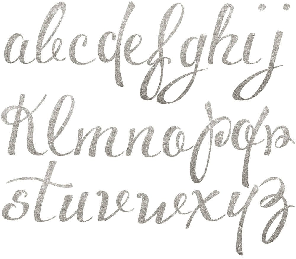 Silver Alphabet Clip Art, Silver Glitter Alphabet, Digital Clipart ...