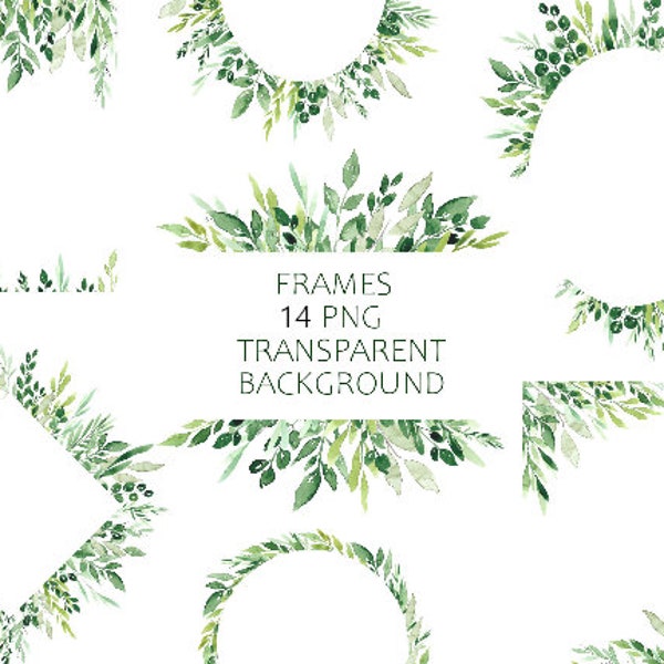 Watercolor Floral Frames - Etsy